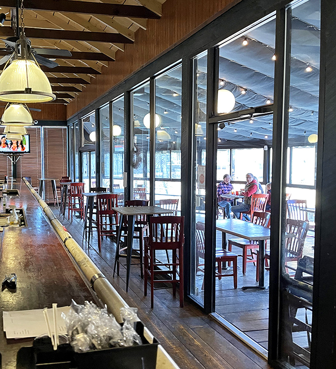 Where rustic charm meets modern comfort, with windows that frame the outside world like living paintings.