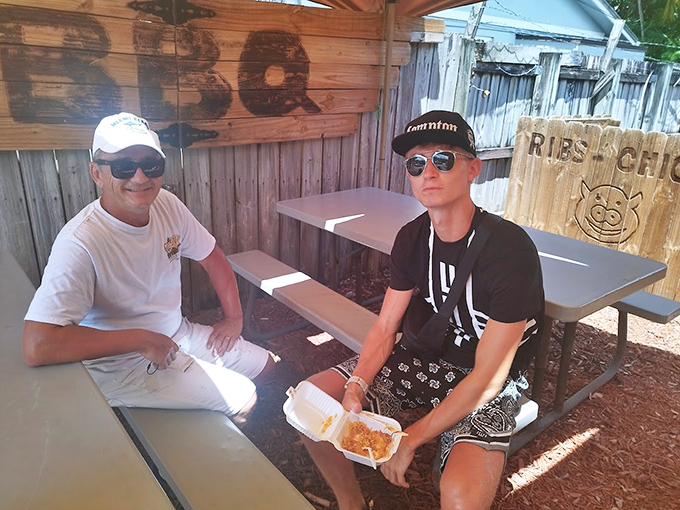 Outdoor seating where the only appropriate conversation is "Mmm" and "Can we order more?"