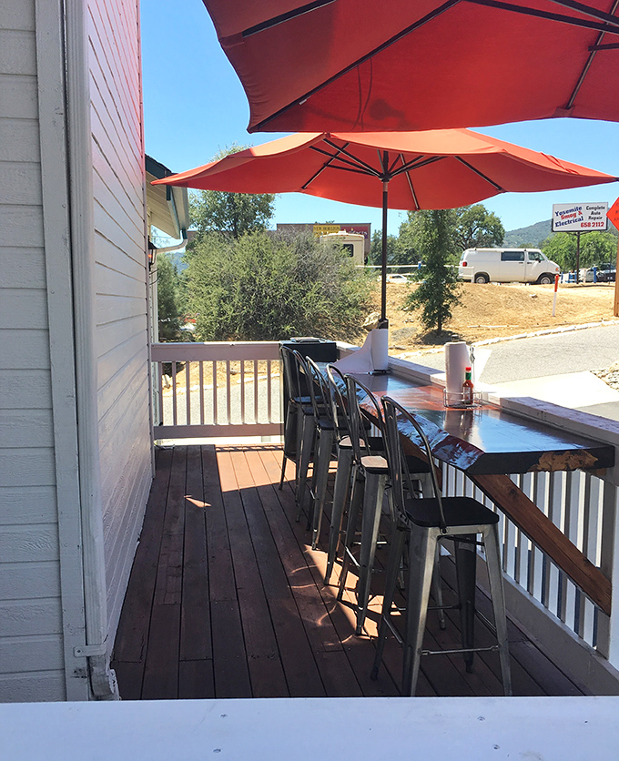 The outdoor patio offers mountain views with your meat sweats&mdash;California BBQ dining at its most scenic.