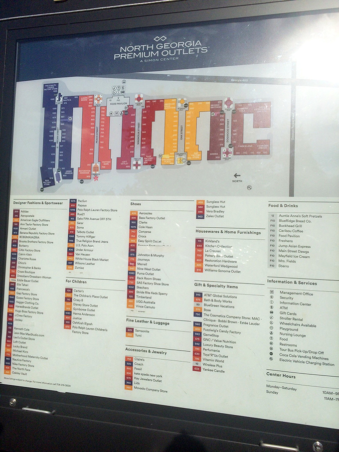 The mall directory: a treasure map where X marks the spot for every discount designer dream you've ever had.