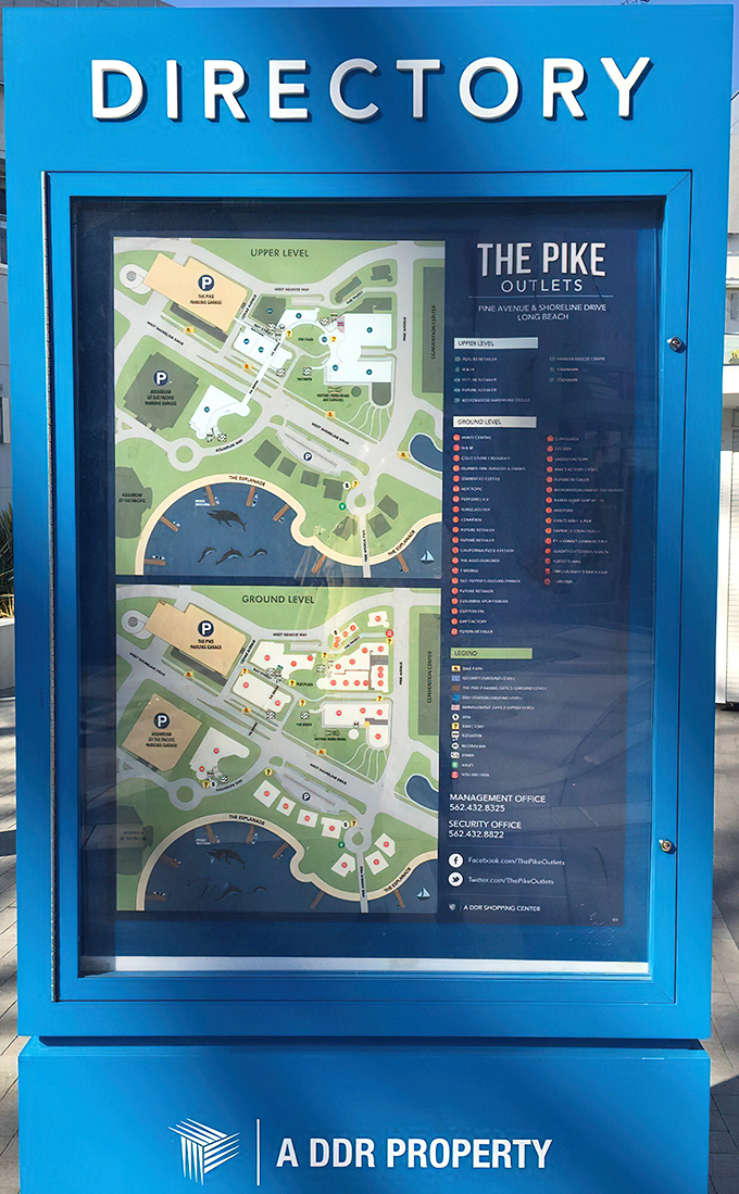 Interactive directories guide visitors through this retail maze like treasure maps leading to designer gold.