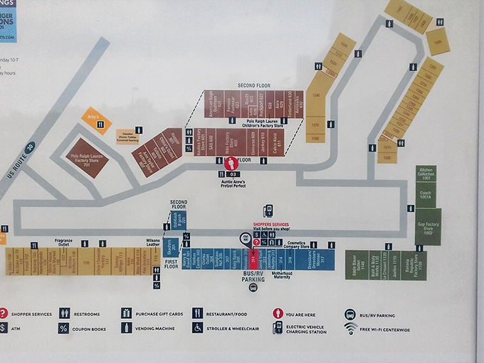 The outlet mall map&mdash;a treasure chart for modern pirates hunting for booty in the form of half-priced cashmere.