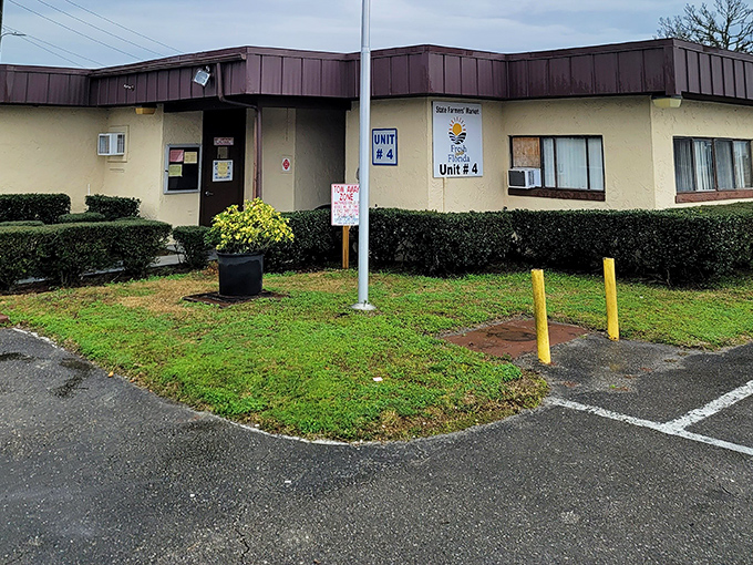 The State Farmer's Market building may not win architectural awards, but it delivers something far more valuable: fresh Florida produce without tourist markup.