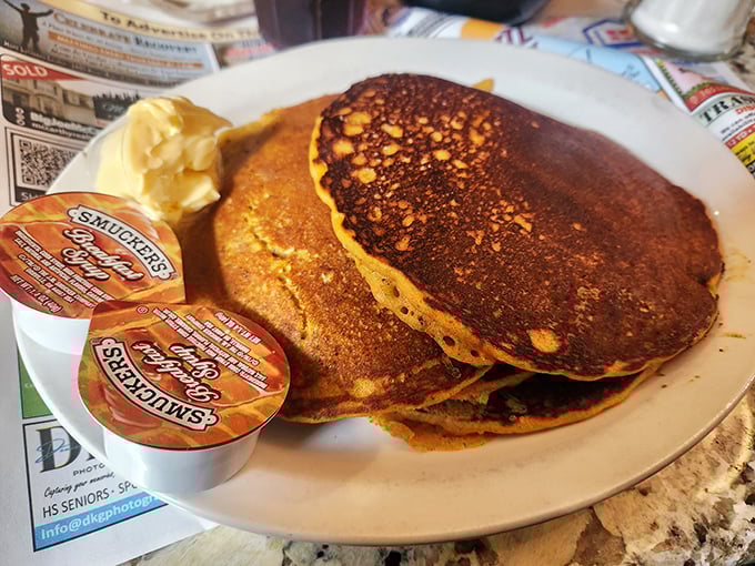 Pancakes that don't need Instagram filters&mdash;perfectly golden, fluffy enough to use as a pillow, and ready for their maple syrup baptism.