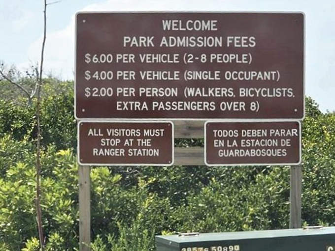 The admission fee sign&mdash;proof that some of life's most spectacular views still cost less than a movie ticket and popcorn.