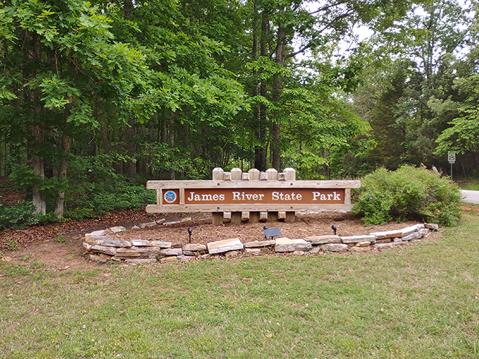 The entrance sign that promises adventure beyond. Like the cover of a great book, it hints at the chapters of exploration waiting inside.