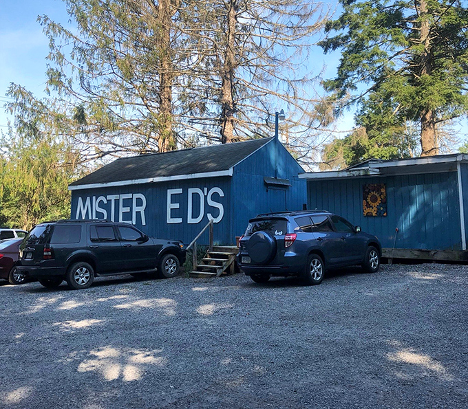 The unassuming blue exterior hides the wonderland within. Like finding Narnia in your neighborhood strip mall.