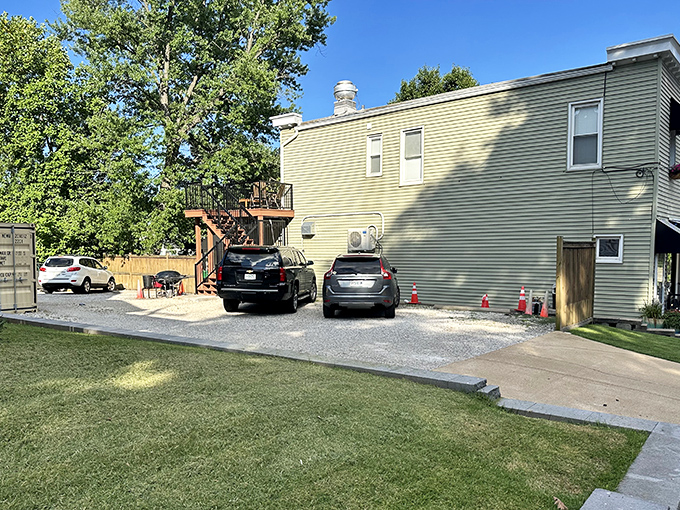 Plenty of parking means no circling the block like a hungry vulture searching for prey.