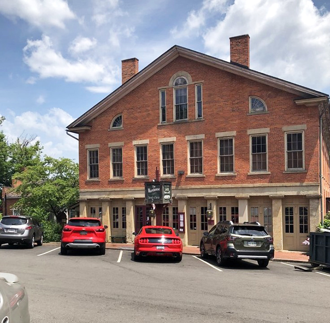 Even the parking area showcases the restaurant's classic brick architecture – a building that's been feeding Coshocton for generations.