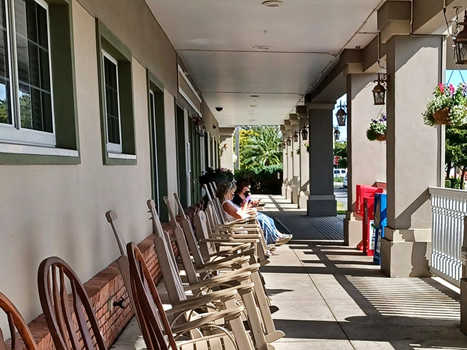 The front porch rocking chairs invite you to sit a spell after your feast&mdash;the perfect spot to contemplate whether you have room for pie.