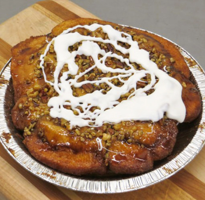 This isn't just a pecan pull-apart&mdash;it's architecture you can eat. The white icing drizzle adds that perfect touch of sweetness that makes resistance completely futile.