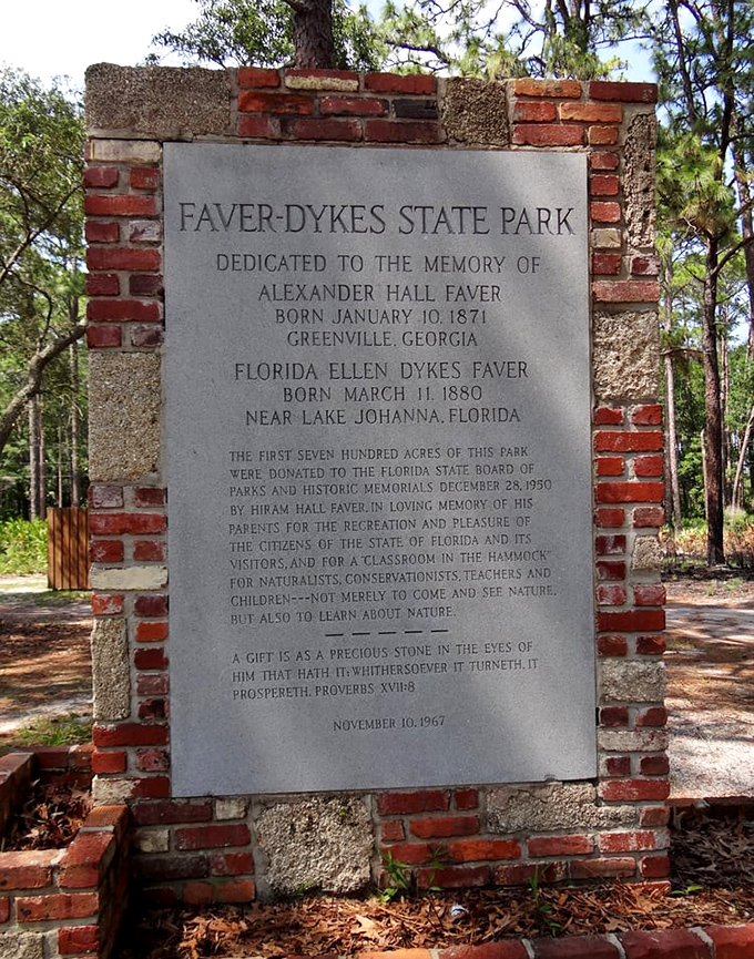 History carved in stone&mdash;a reminder that the best gifts aren't wrapped in paper but preserved in acres of wild Florida beauty.
