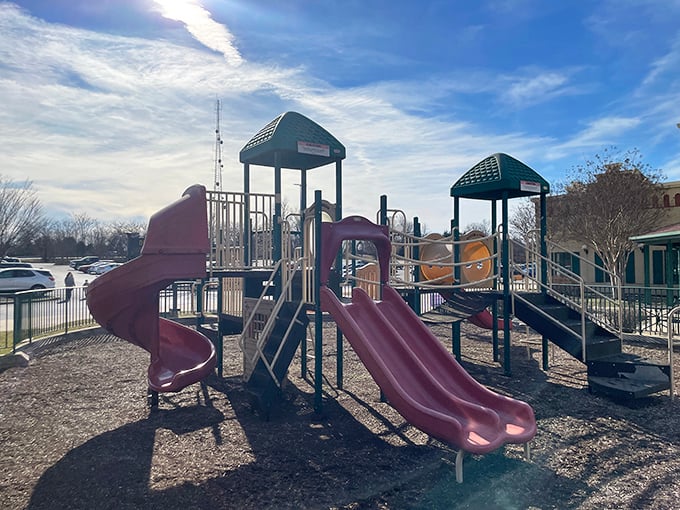 When the kids have reached their shopping tolerance limit, this playground becomes the most valuable real estate in the outlets.
