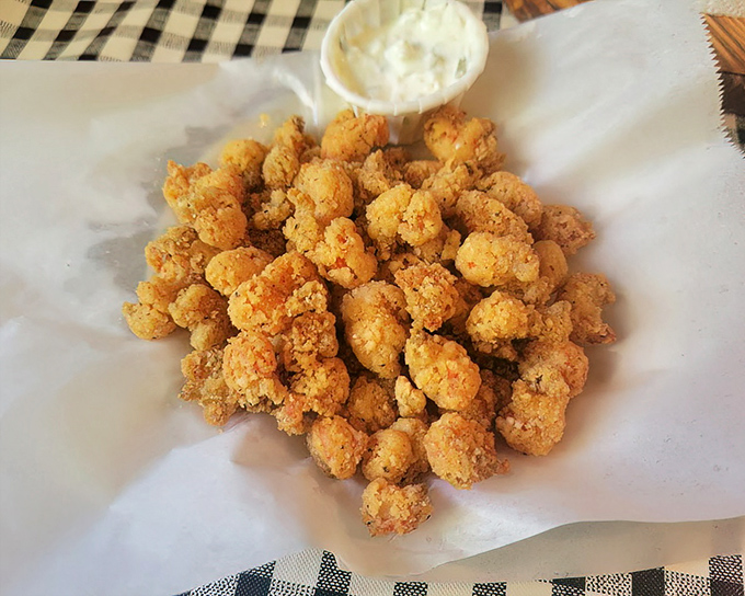 Popcorn crawfish &ndash; tiny treasures from the deep, fried to perfection and impossible to stop eating, like aquatic popcorn with attitude.