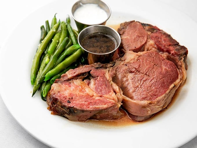 Prime rib so perfectly cooked it makes you wonder if the chef has some sort of meat telepathy&mdash;tender, juicy, and unapologetically beefy.