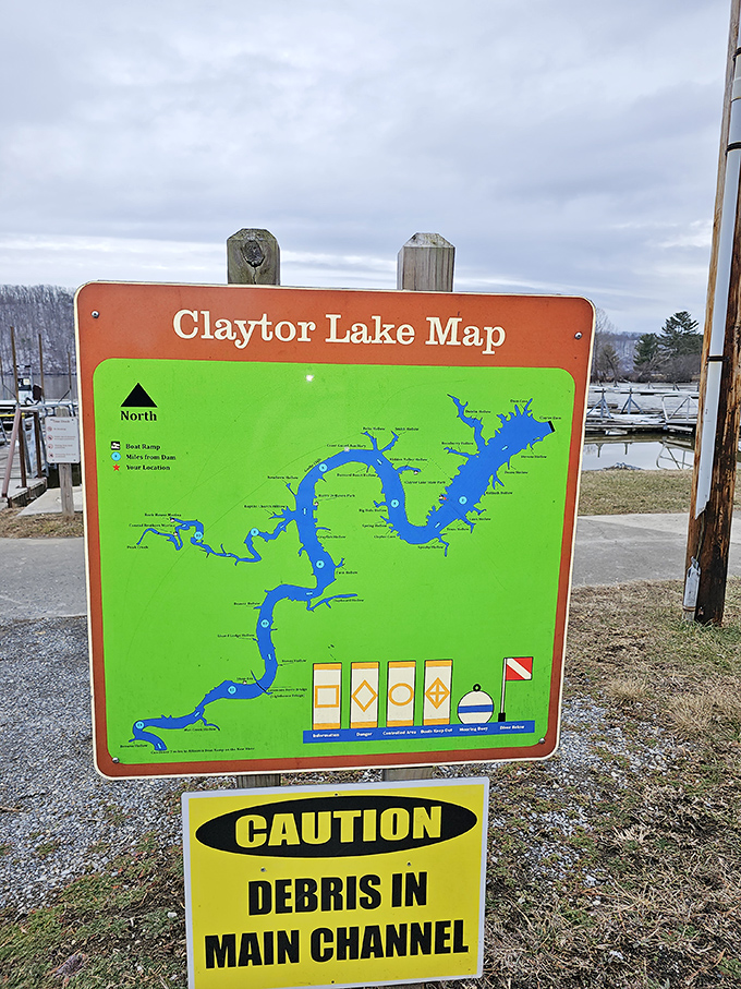 The lake map that prevents those "I think we're lost" conversations that inevitably lead to "I told you we should have turned left."