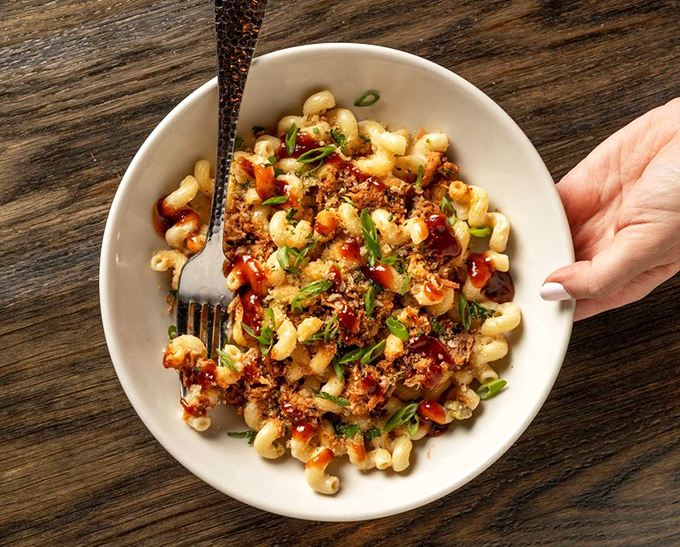 This pulled pork mac and cheese doesn't just break the rules&mdash;it rewrites them. Comfort food that's had a sophisticated glow-up.