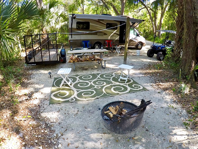 RV camping with a side of wilderness &ndash; where your morning coffee comes with a soundtrack of sandhill cranes.