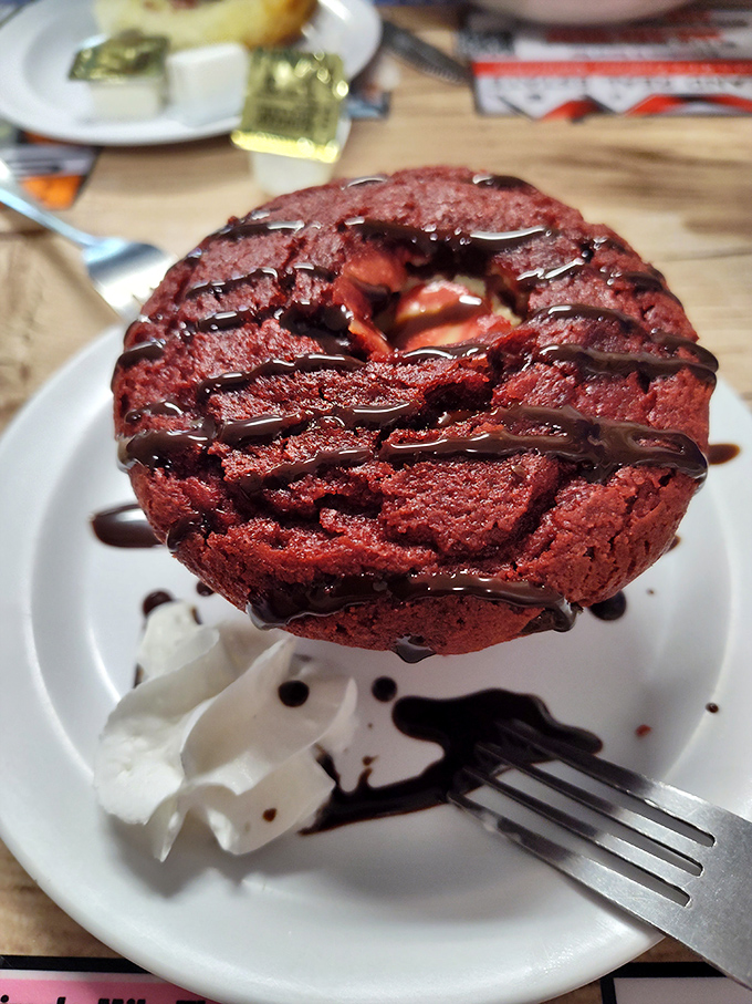 This red velvet cake isn't just dessert—it's the grand finale your taste buds deserve after the savory symphony that came before.