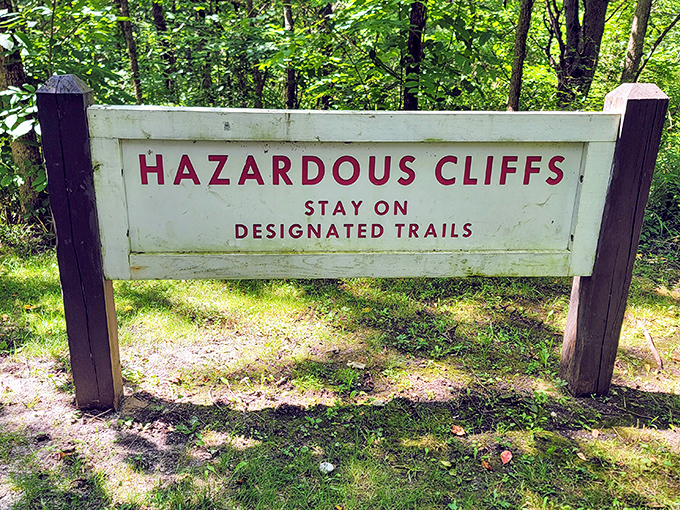 Nature's version of "terms and conditions" &ndash; a gentle reminder that the most spectacular views often come with fine print about staying on marked trails.