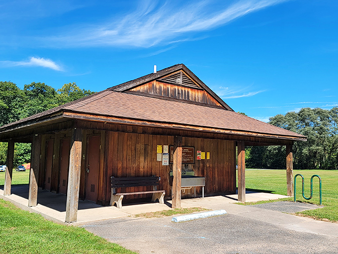 This rustic rest stop proves that even in the wilderness, architects understand the importance of a good porch for contemplating life.