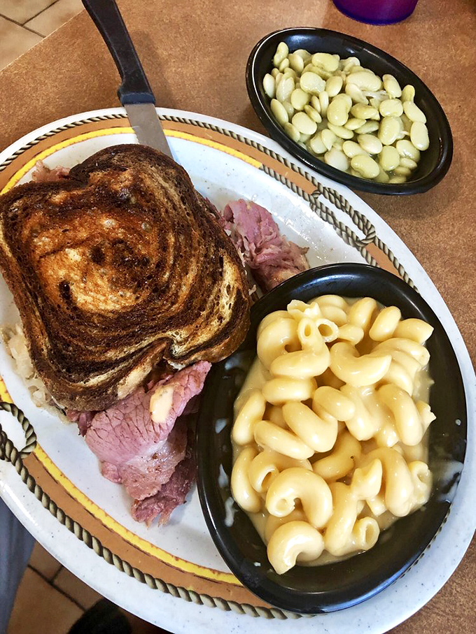 A Reuben sandwich that would make New York delis nervously look over their shoulders. Melty, meaty, magnificent&mdash;and mysteriously improved by Florida sunshine.