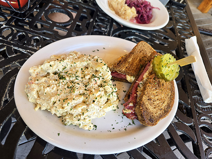 This Reuben sandwich and potato salad duo proves that German-American fusion isn't just possible&mdash;it's necessary for a complete life.
