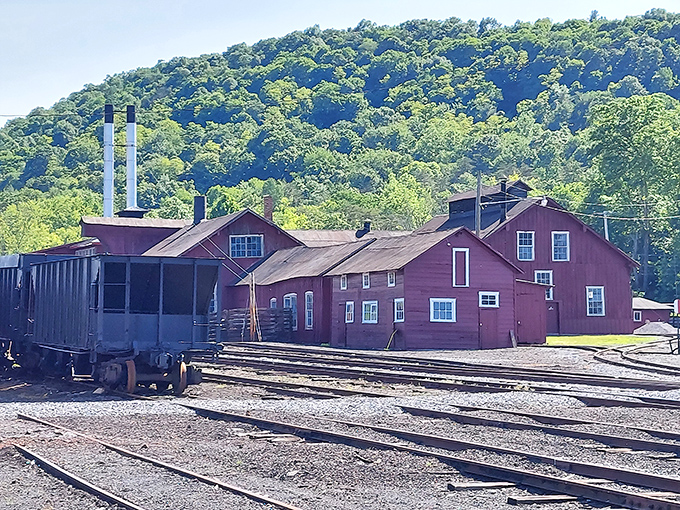 The Rockhill Furnace Shops Complex stands as a cathedral to industrial craftsmanship. Where Pennsylvania's railroad history was literally forged.