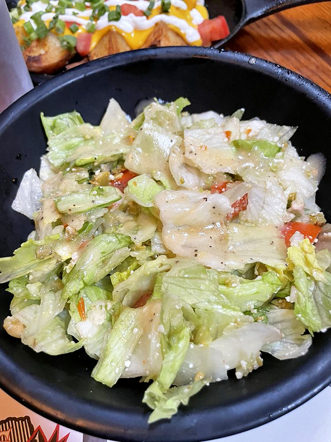 Even the salad doesn't phone it in. Fresh, crisp, and thoughtfully dressed&mdash;the perfect palate cleanser between bites of steak.