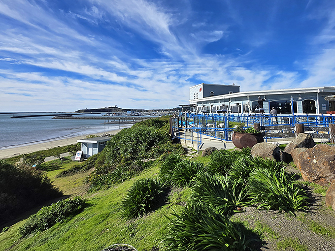 Sam's Chowder House perches above the coastline like a captain's lookout, serving ocean-to-table meals with panoramic views.