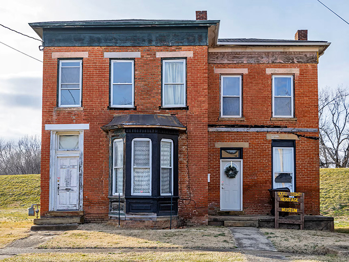 The Scioto County Heritage Museum occupies this modest brick building, proving that preserving history doesn't require grandiose facilities or expensive admission tickets.