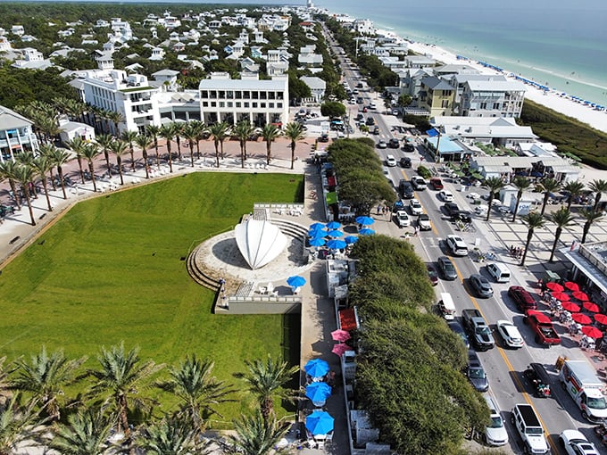 Seaside's amphitheater and iconic pavilion create the community's beating heart. Yes, this is where they filmed "The Truman Show"&mdash;and no, you're not on TV.