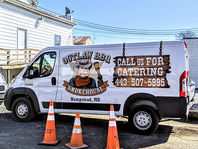 Their catering van promises to bring the smokehouse magic to your event, solving the age-old problem of "how to be the most popular host ever."