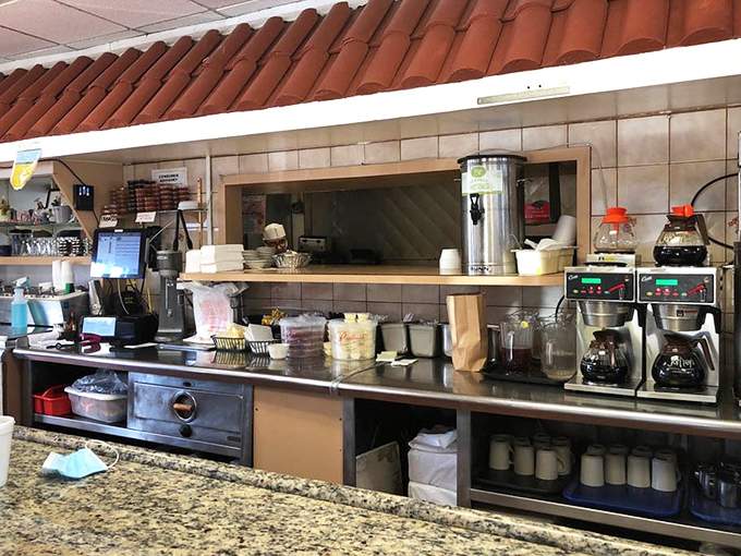 Where the magic happens&mdash;counter seats offering front-row views to the choreographed chaos of short-order cooking excellence.