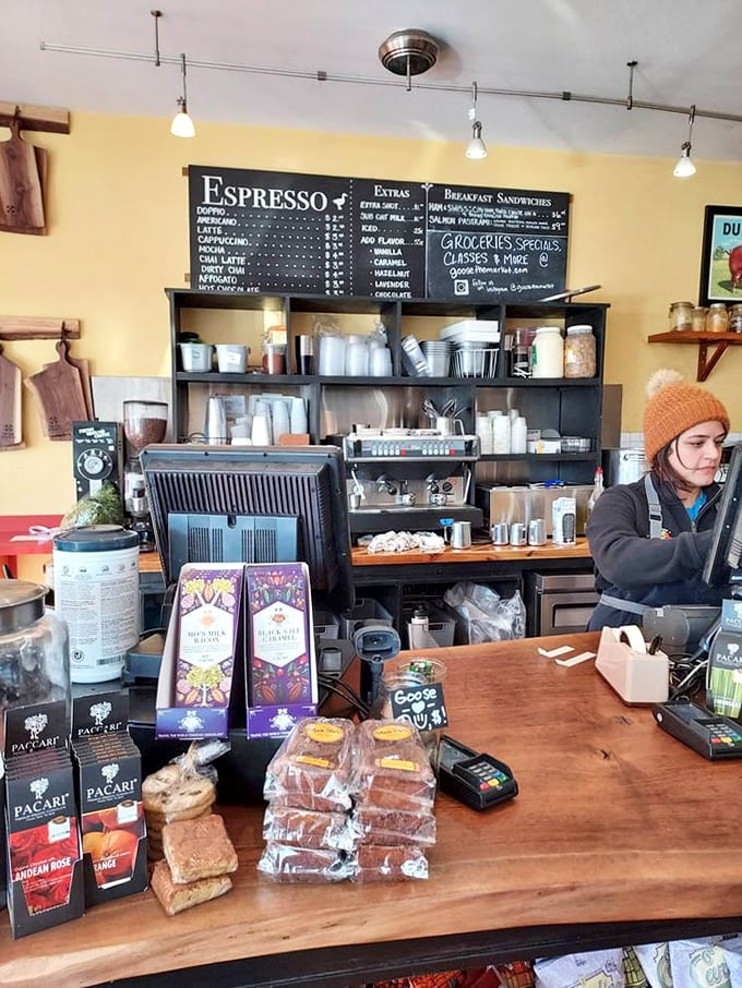 Espresso options and breakfast sandwiches prove that Goose the Market isn't just a lunch destination—it's an all-day affair for serious food lovers.