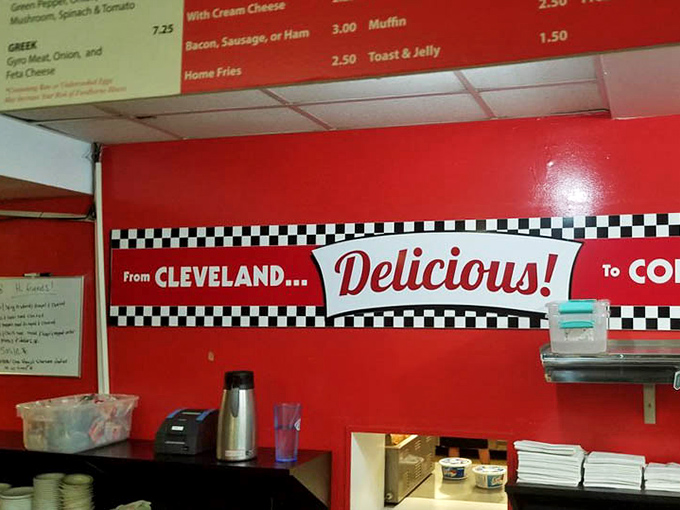 That "From Cleveland... Delicious! ...To Columbus" sign tells you everything about Ohio's sandwich diplomacy efforts.