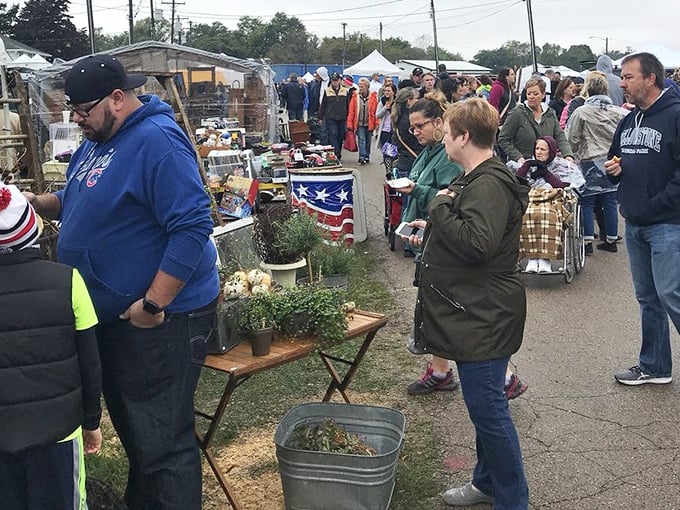 The thrill of the hunt brings shoppers of all ages. Elkhorn's pathways become rivers of treasure-seekers flowing between islands of possibility.
