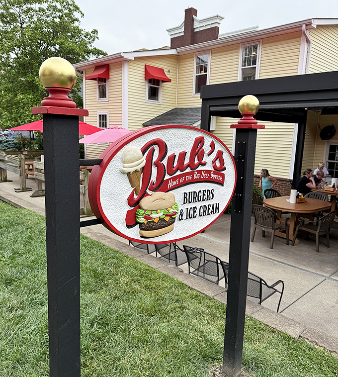 The sign says it all&mdash;"Home of the Big Ugly Burger." Not all heroes wear capes; some wear sesame seed buns.