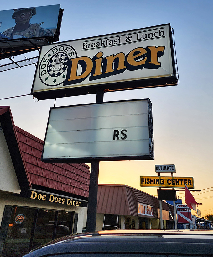 That sign has guided hungry travelers and locals alike to breakfast bliss, standing tall against the Florida sky.