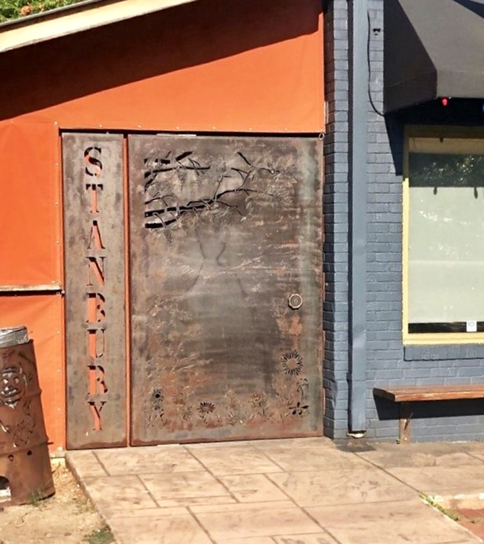 That metal door and signage wouldn't look out of place in a trendy Brooklyn alley. Stanbury announces itself with quiet confidence.
