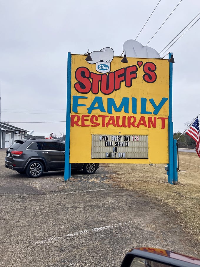 The roadside sign proudly announces "FAMILY RESTAURANT" &ndash; a promise of hearty portions and zero pretension. Just what the doctor ordered.