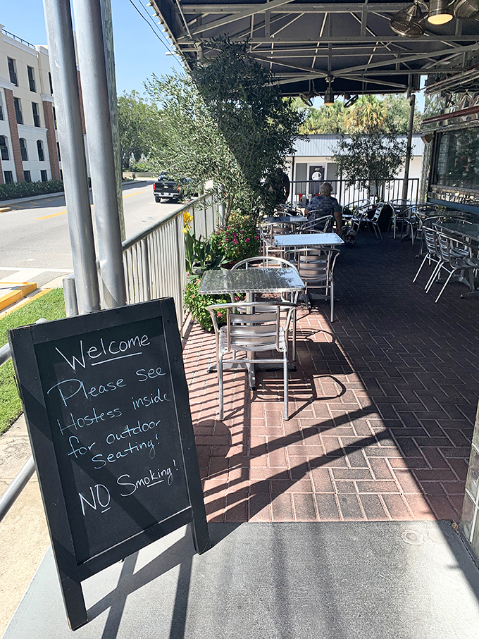 "Please see hostess inside"—five words that stand between you and the breakfast paradise that awaits beyond the welcome sign.