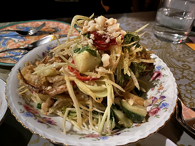 This isn't just a salad&mdash;it's an architectural achievement where crispy, tangy, and fresh elements create perfect harmony on a plate.