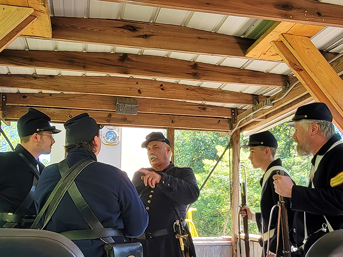 Volunteers in period attire bring history to life, sharing their passion for railroading with visitors of all ages.