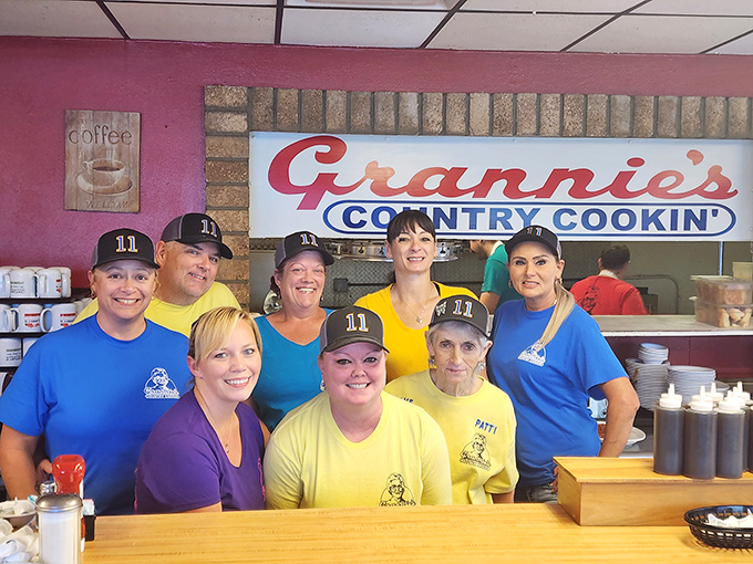 The heart and soul of Grannie's&mdash;a team that clearly enjoys working together, sporting matching caps and the kind of smiles that aren't in the employee handbook.