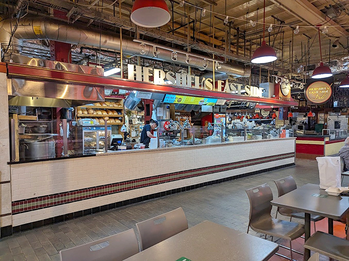 Classic deli aesthetics meet modern efficiency in this Reading Terminal Market food hall gem.