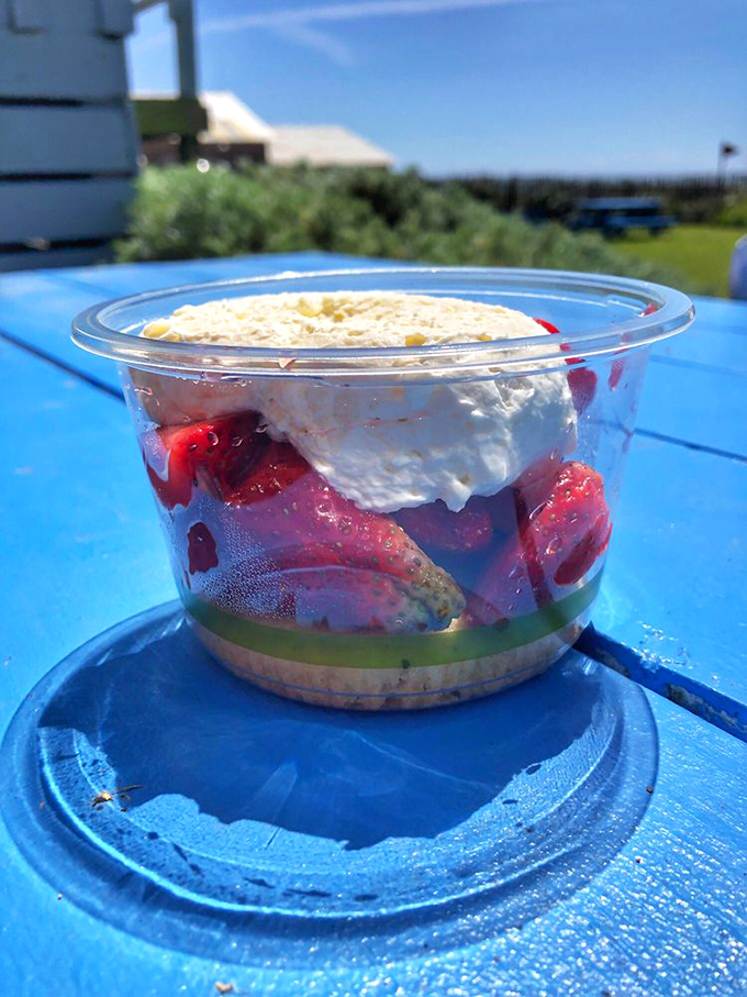 Strawberry shortcake with ocean views&mdash;the California dream in edible form. Simple ingredients transformed into something transcendent.