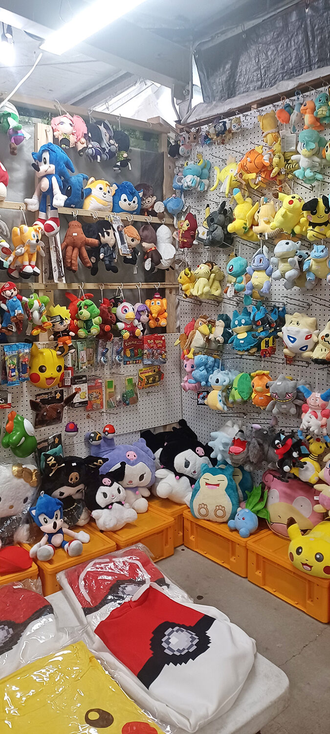 Plush toy wonderland! Pok&eacute;mon, Sonic, and gaming characters create a nostalgic corner that has grandparents saying, "My grandkids would love this!"
