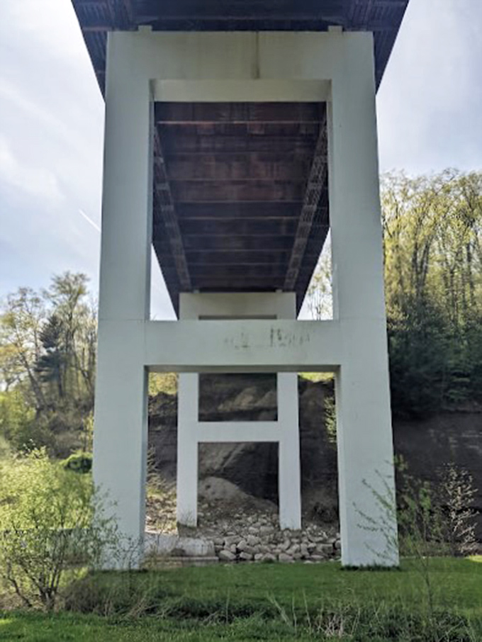 The engineering beneath reveals the bridge's secret strength. Like all great things, beauty above requires solid support below.