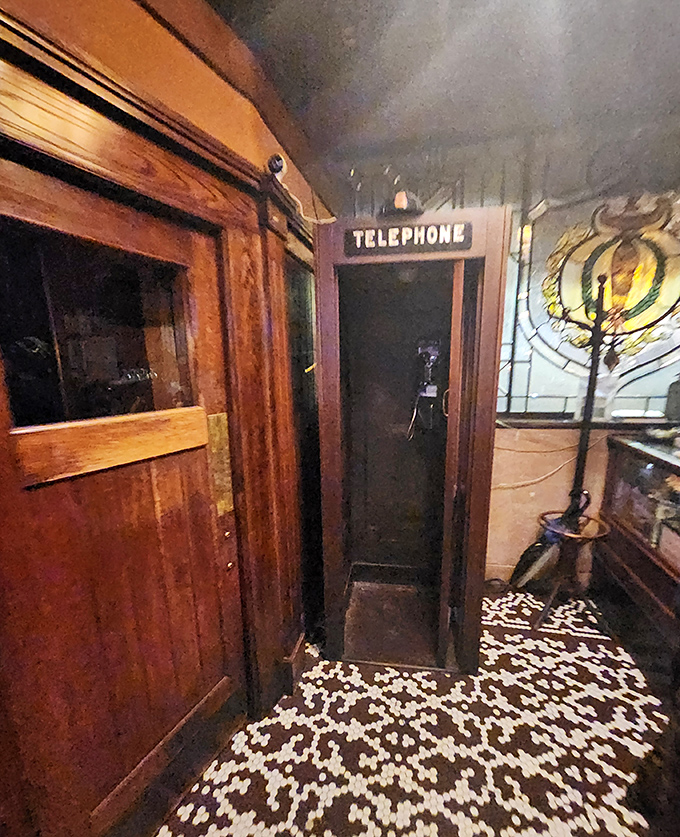An honest-to-goodness telephone booth inside the restaurant &ndash; Superman would approve of this charming nod to communication methods of yesteryear.